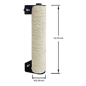 Cat Scratching Post Cage Mounted Cat Scratcher Space-Saving Sisal Scratch Post for Cat Grinding Claws Scratching and Climbing