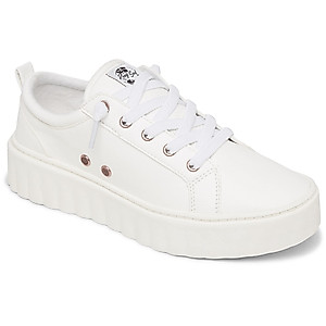 Roxy Women's Sheilahh Slip On Platform Sneaker Shoe, White , 9 medium US