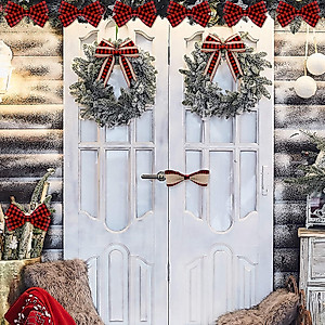 Jutom 3 Rolls Christmas Buffalo Plaid Ribbon Burlap Wired Edge Plaid Ribbons Christmas Wrapping Ribbon for Christmas Crafts DIY Bows Xmas Home Party Wrapping 2.53 Inch x 6 Yards(Red and Black)