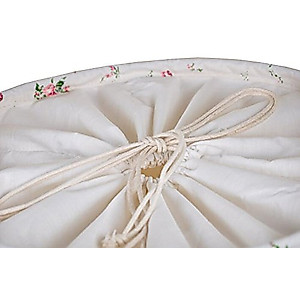 Hflove Large Thick Folding Laundry Basket Waterproof Cotton Storage Basket Floral Laundry Basket