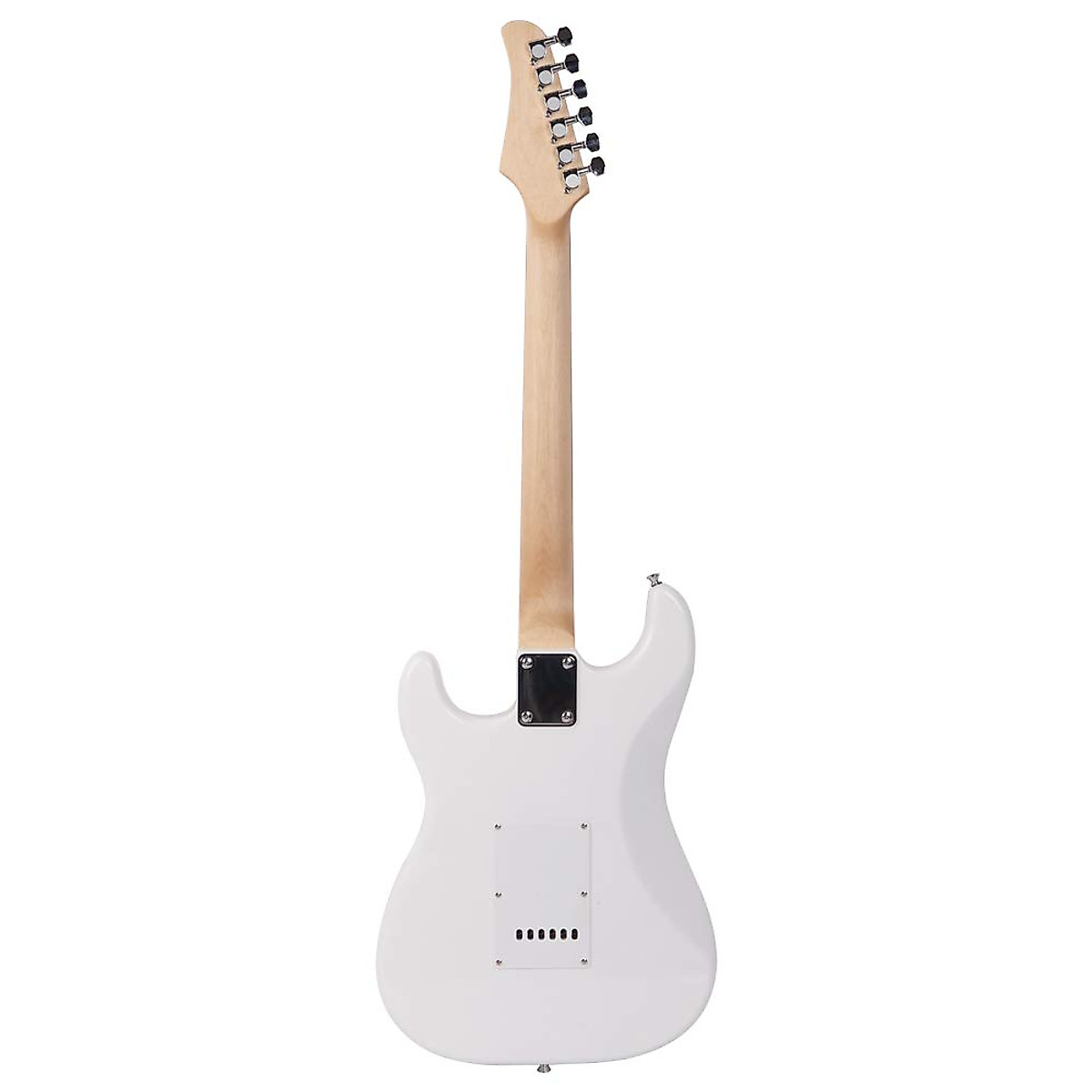 39 Inch Rosewood Fingerboard Electric Guitar,Electric Guitar Beginner Kit Solid Body Full Size Pick Up for Starter, with Bag, Picks, Capo, Strap, Cord,Allen Wrench, Tremolo Arm (White)