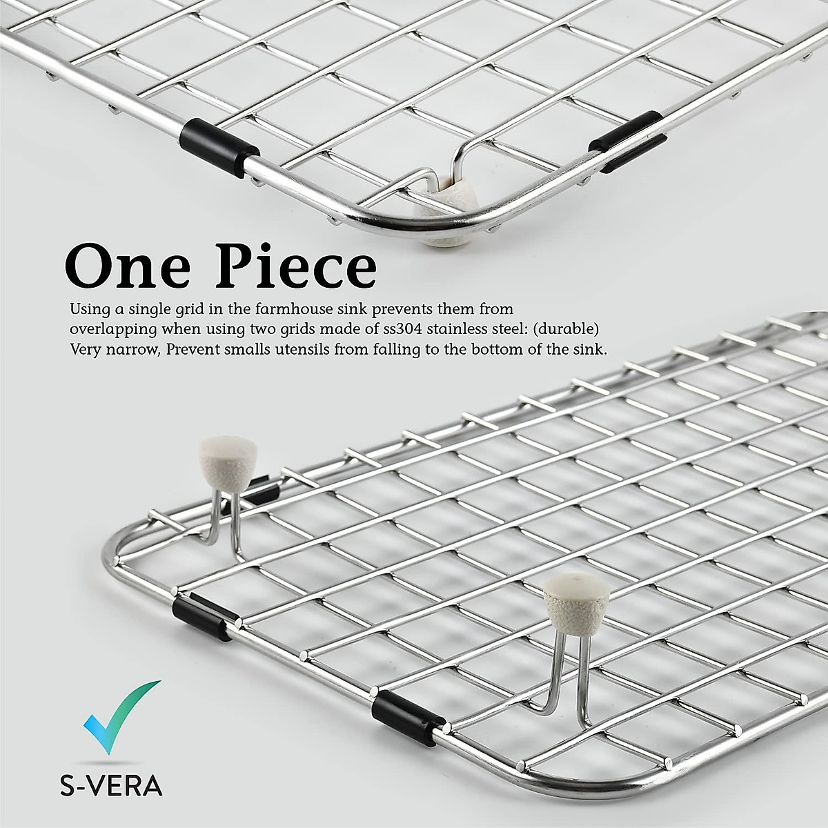 SINK RACK Compatible with Kohler Sink K 5826 and K 5827 - SINK PROTECTOR for whitehaven sink (ONE PIECE) - SINK GRID for Kohler sink - GIFTS: BIG Drying rack 21" and additional rubber protectors