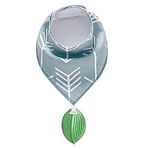 PandaEar Baby Bandana Drool Bibs 6-Pack with Teething Toys, Super Absorbent, 100% Organic Cotton, Neutral Color for Boys & Girls (Neutral)