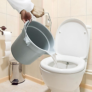 Wakikini 14 Quart Plastic Cleaning Buckets with Handles, Round Commercial Cleaning Pail, Gray, 4 Packs