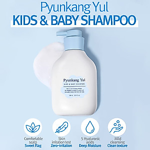 Pyunkang Yul Kids & Baby Shampoo with Ceramide, Camellia seeds, Cica, Honeysuckle flower, Hydrating, Nourishing, Scalp Cleansing, Fragrance Free, EWG verified 19.9 Fl.Oz.