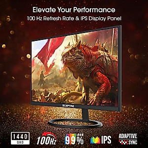 Sceptre IPS 27 Inch 2K 2560 x 1440p QHD 75Hz DisplayPort HDMI 99% sRGB Build-in Speakers Machine Black (E275W-QPT)