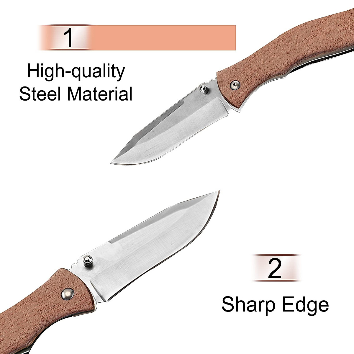 Backquik Personalized Pocket Knife for Men, Custom Folding Pocket Knife Customized Engraved Wood Handle Fishing Knives Name Pocket Knife Gift for Dad,Women,Boyfriend