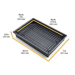 Chicago Metallic 26639 Petite Roast Pan with Rack, Grey, 10-Inch-by-7-Inch