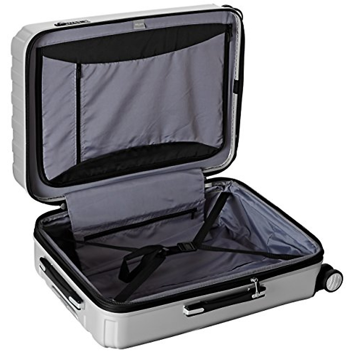 DELSEY Paris Titanium Hardside Expandable Luggage with Spinner Wheels, Silver, Checked-Medium 25 Inch