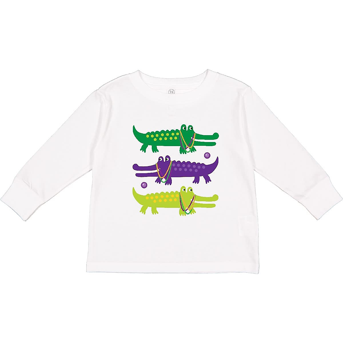 inktastic Mardi Gras Holiday Alligators Toddler Long Sleeve T-Shirt 2T 0020 White 393f5