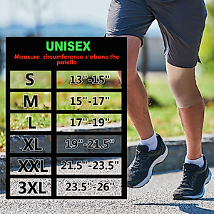 KEKING Orthopedic Brace for Tendinitis, Arthritis, ACL, MCL, Injury Recovery, Meniscus Tear, Knee Pain, Aching Knees, Patellar Tendonitis and Arthritis, Knee Compression Sleeves 2 Pack, Beige L