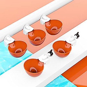 sansheng Large Automatic Chicken Waterer Cups,Thread Automatic Filling Poultry Water Cups with Drill Bit,Automatic Poultry Waterer for DIY Poultry Quail Duck Chicken Bird Drinker(5 Pack)