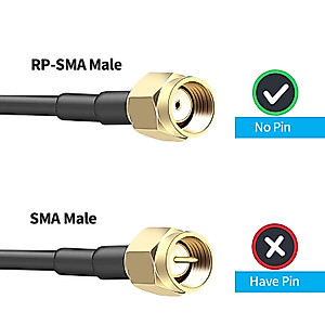 Tonton 2 Pack 10ft 7dBi WiFi Antenna Extension Cable with Magnetic Base for IP Wireless Security Camera and CCTV Wireless Camera System