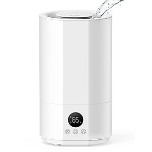 4L Top Fill Humidifiers for Bedroom, 25dB Quiet Ultrasonic Cool Mist Humidifiers with Auto Mode Mist Level, Adjustable 12H Timer for large Living Room Office Desk (White) Christmas