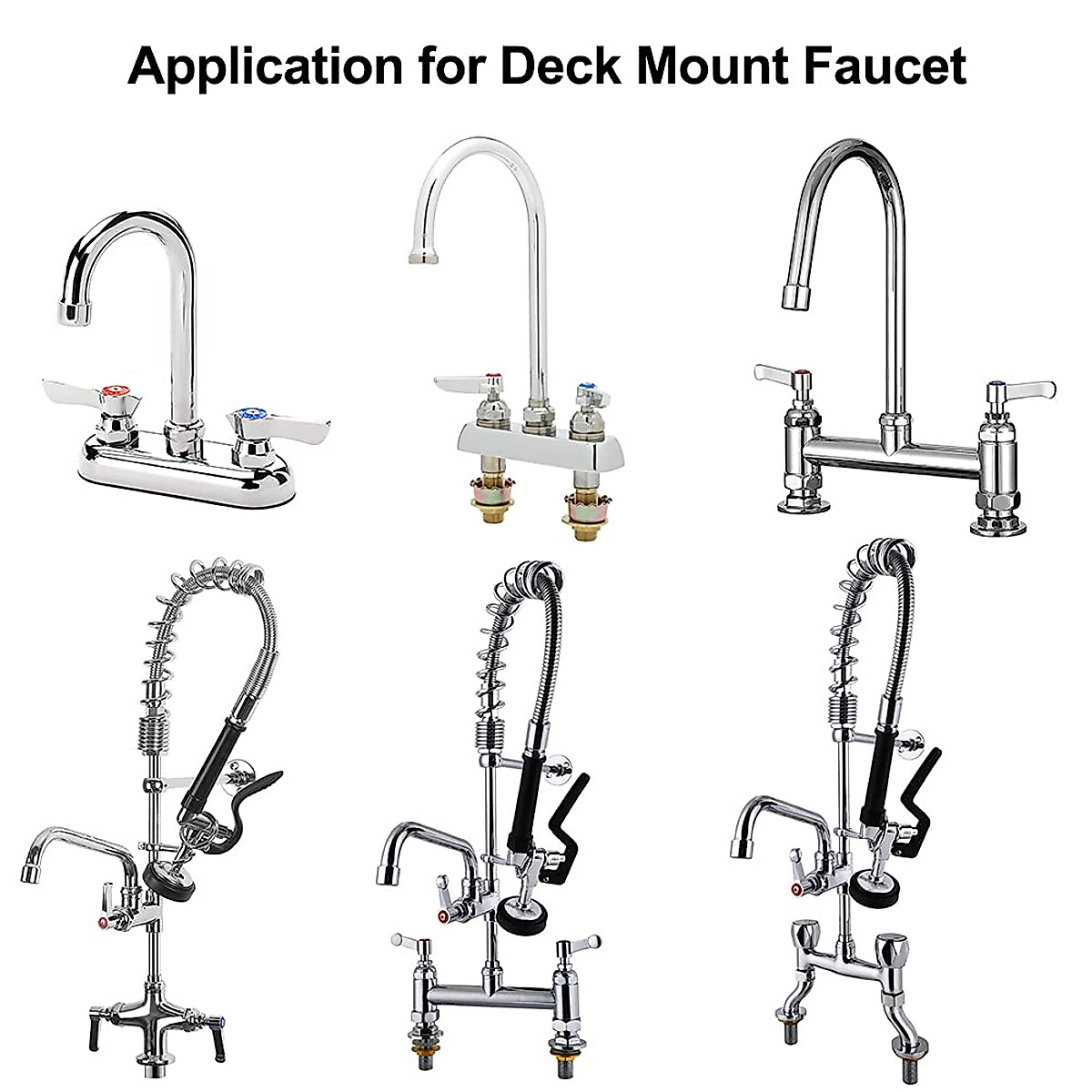 KWODE 6" Add-on Swivel Spout Replacement Part for Commercial Kitchen Sink Faucet, Short Swing Nozzle Chrome Polished