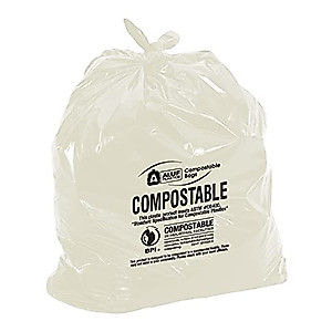 Aluf Plastics Biodegradable Compost Bags - 56 Gallon (40ct) ATSM #D6400 Approved - 100% Biodegradable for Industrial and Commercial Composting