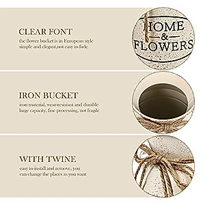 NOLITOY 1pc Flowerpot Artifical Flower Farmhouse Metal Vase Bouquet of Flowers Artificial Ash Tray Outdoors Houseplant Pots Can Planter Tin Mini Office Wrought Iron Flower Basket