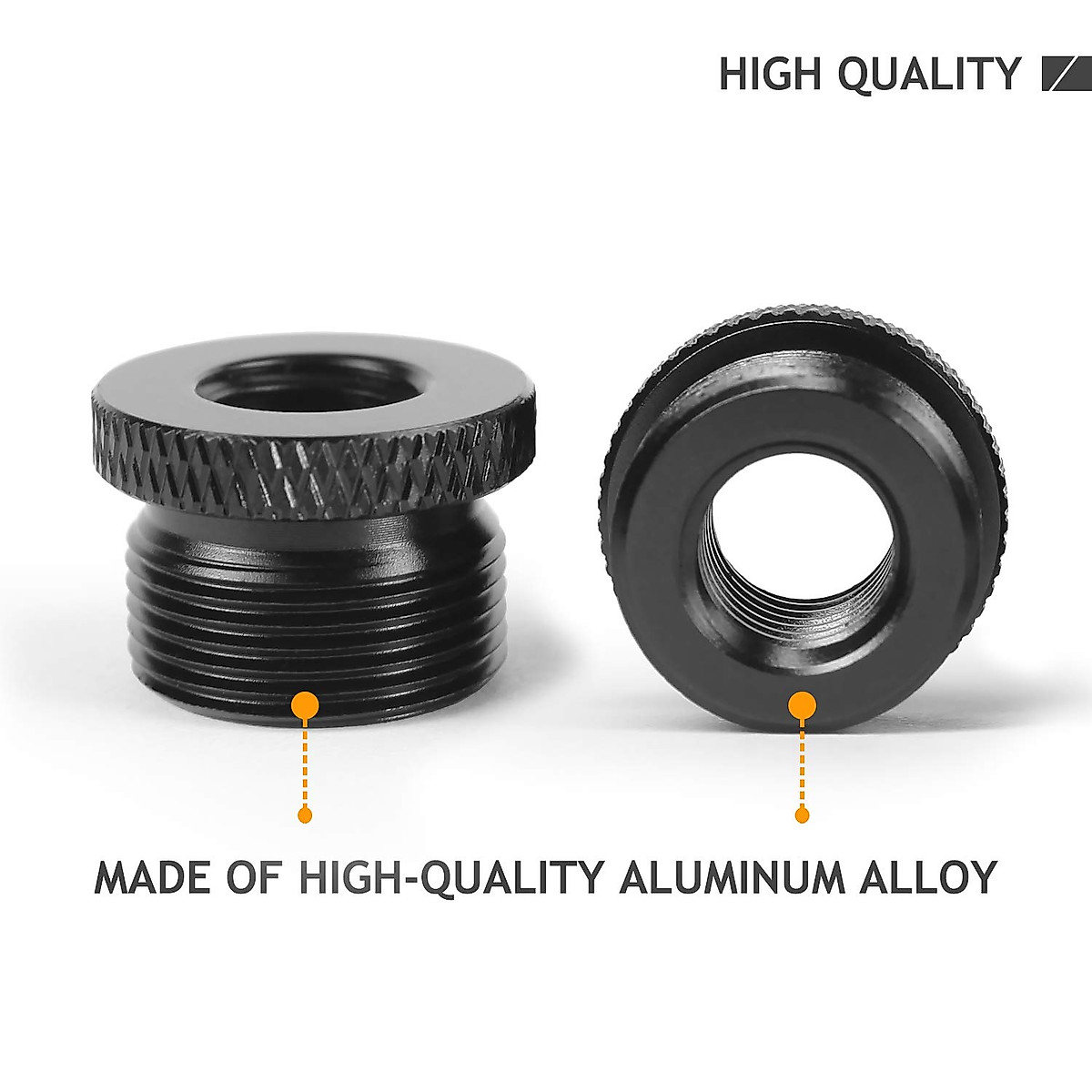 2 Pack Screw Thread Adapter, 5/8" Male to 3/8" Female Mic Screw for Blue Yeti/Blue Snowball/Blue Yeti X Microphone Stand Mount by Frgyee (Black)