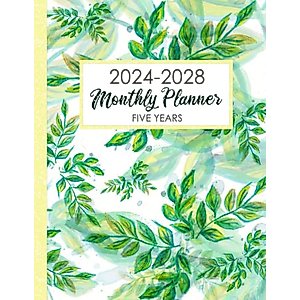 2024-2028 Monthly Planner: Five Years Calendar | 60 Months 5 Year Organizer with Holidays To Do List Goals and Motivational Quotes for Women - Floral Cover