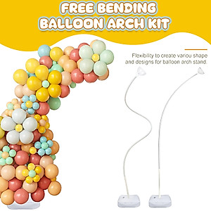 OurWarm 7.5Ft & 6Ft Balloon Arch Stand, Free Bending Shape Balloon Arch Kit, Half Arch Balloon Stand with Base, Balloon Column Stand Kit for Wedding Birthday Baby Shower Graduation Easter Decorations