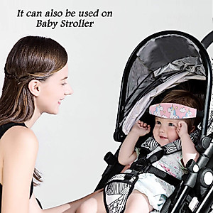 2 Pcs Baby Car Seat Neck Relief and Head Support,Silence Shopping Car Seat Head Band Strap Headrest,Stroller Car Seat Sleeping Head Support for Toddler Child Children Kids Infant (Unicorn)