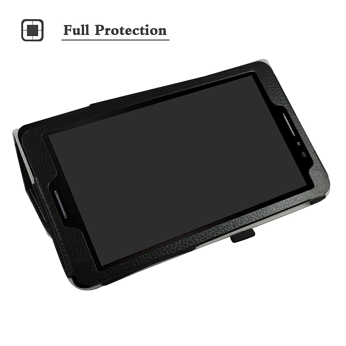 AT&T Trek 2 HD Case (Model 6461A),Mama Mouth PU Leather Folio 2-folding Stand Cover with Stylus Holder for 8" ZTE Trek 2 HD K88 /ZPad 8 K81 Android Tablet,Black