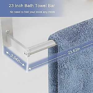 Hotel Towel Racks for Bathroom Wall Mounted, BETHOM 24 Inch Towel Shelf for Bathroom, 3-Tier Bathroom Towel Rack with Tower Bars, Brushed Nickel