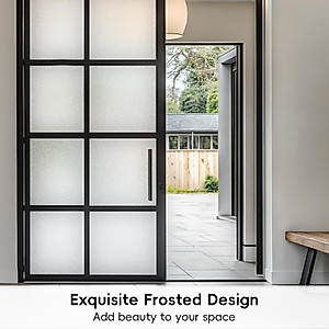 DIFIT Window Privacy Film, Frosted Glass Window Film, Static Cling Window Film, Window Sticker Privacy, Opaque Vinyl Window Film for Glass Door Bathroom Office Living Room (11.8X78.7 inches)