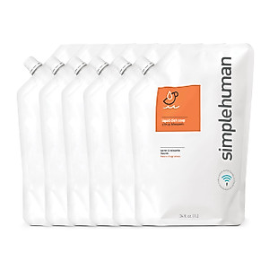 simplehuman Citrus Blossom Dish Soap Refill Pouch, 34 Fl Oz, Pack of 6