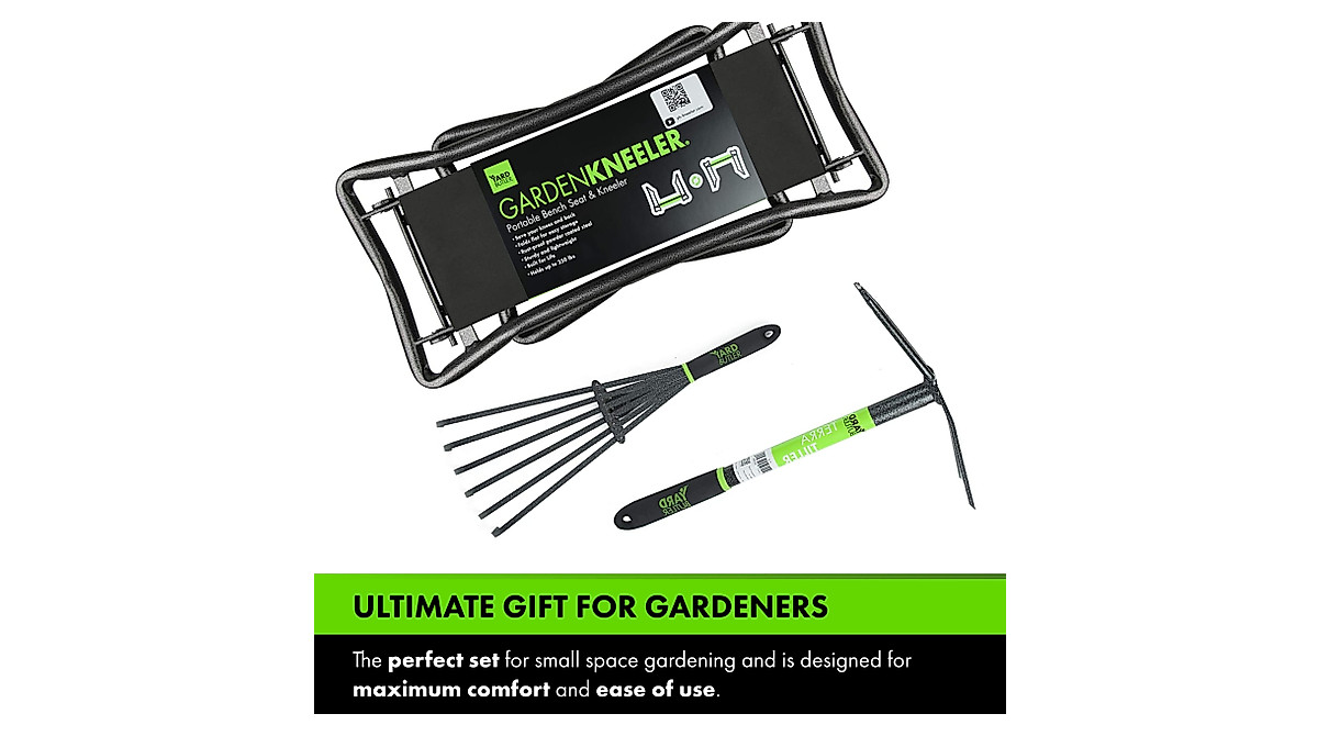 Yard Butler Garden Kneeler & Tool Set - Ergonomic & Durable