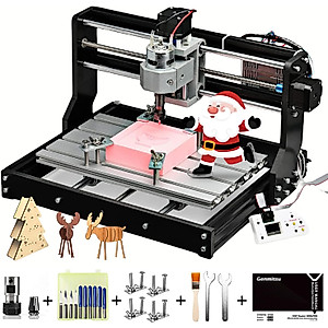 Genmitsu CNC 3018-PRO Router Kit GRBL Control 3 Axis Plastic Acrylic PCB PVC Wood Carving Milling Engraving Machine, XYZ Working Area 300x180x45mm