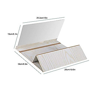 12'' Screen Magnifier Smartphone Magnifying Glass , Anti Radiation Enlarger Screen for Mobile Phone , Movie Video Screen Amplifier with Wood Grain Stand Bracket Foldable Stand Holder for iPhone White