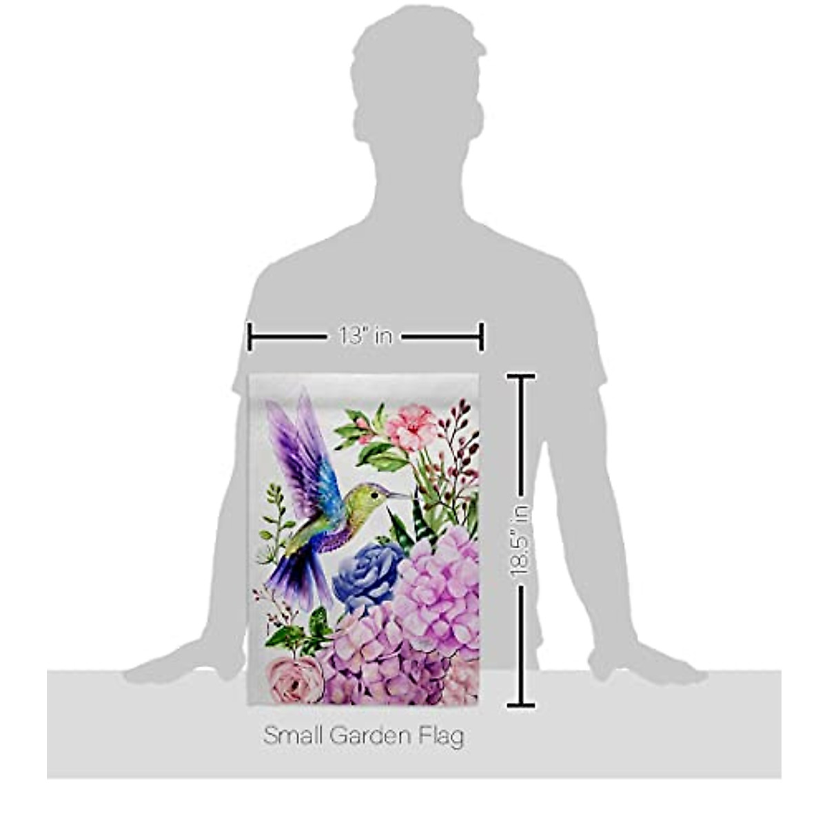Breeze Decor Purple Hummingbird Garden Flag Friends Birds Flamingo Cardinal Peacock Springtime Natural Wildlife House Decoration Banner Small Yard Gift Double-Sided, Made in USA