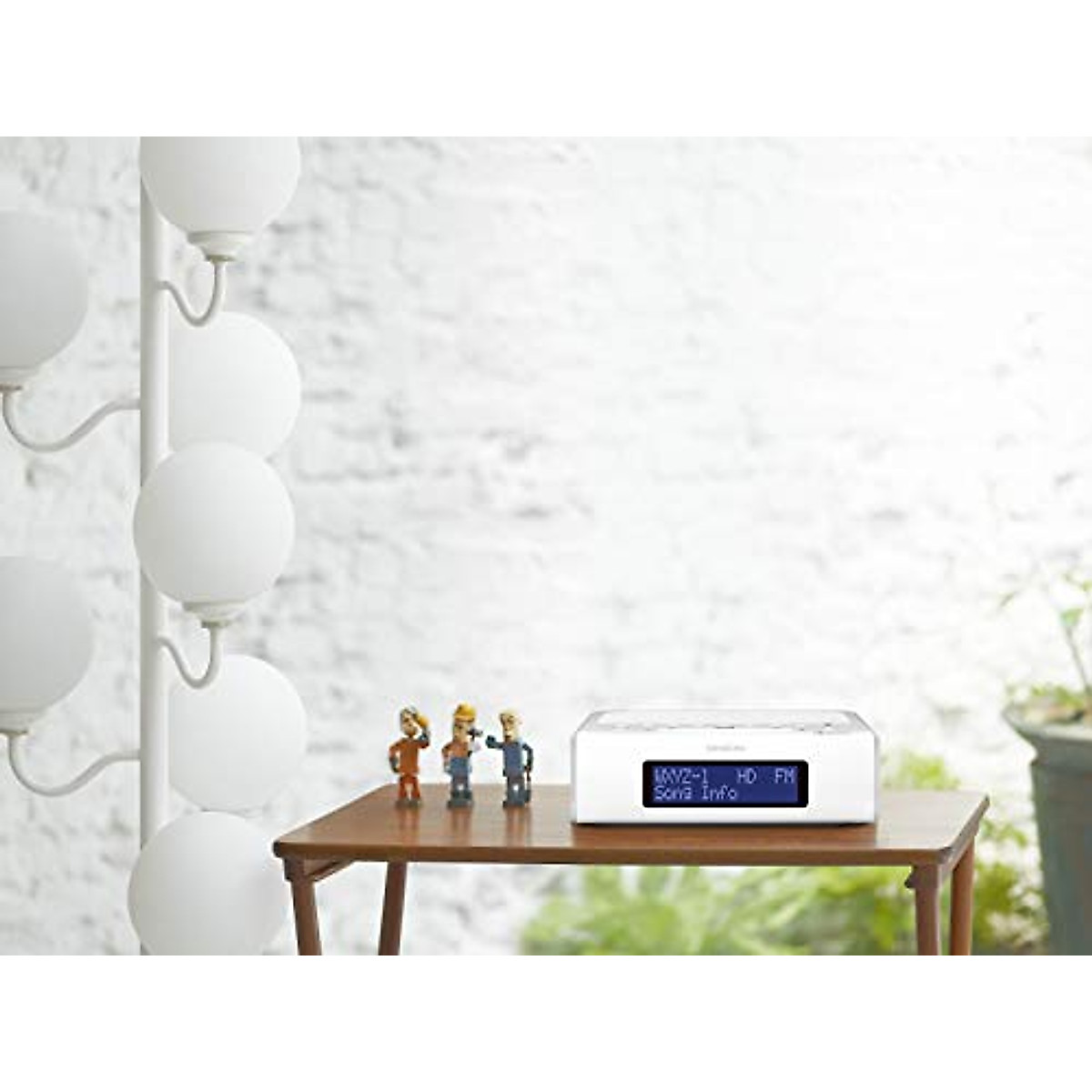 Sangean HDR-15 AM/FM Digital Tuning Clock Radio with USB Phone Charging, White