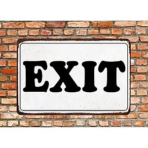 Metal Exit Sign, Tin Exit Sign, Business Sign, Bar Sign,｜Vintage Wall Decor Aluminium Sign 8" x 12",24ja05sbB34