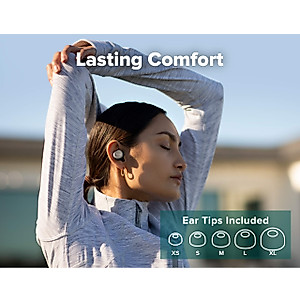 Cleer Audio Ally Plus, True Wireless Hybrid Noise Cancelling Earbuds with 30 Hour Battery, Water Resistant, Music & Calls (Warm Grey)