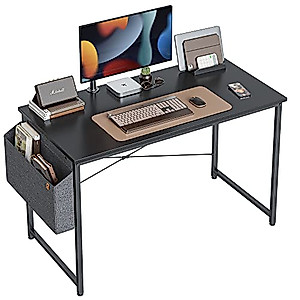 Cubiker Computer Desk 40 inch Home Office Writing Study Desk, Modern Simple Style Laptop Table with Storage Bag, Black