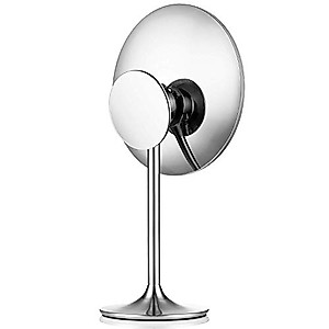 Miusco 9" Lighted Makeup Mirror Pro, 5X + 10X Magnification, Ultra Bright HD Lighting System, Rechargeable & Cordless, Adjustable Brightness, Touch Activated, Brush Stainless Steel