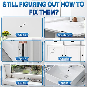 White Touch Up Paint, Multi-Surface Touch Up Paint Pen for Chips and Scratches, White Paint for Walls, for Wall Enamel Furniture Appliance Porcelain Cabinet Bath (Semi-Gloss)