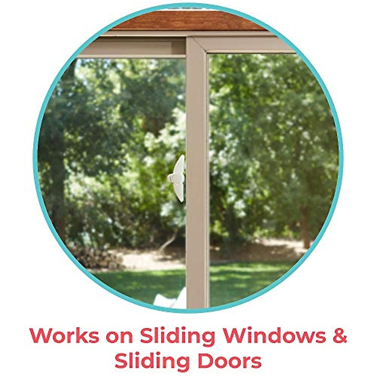 Toddleroo by North States Sliding Door & Window Lock | Safely Secure Sliding Window and Doors | No Tools Required | Works on Glass or Wood | Baby proofing with Confidence (1-Count, White)