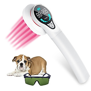 LASWHGDPET Cold Therapy Device for Dogs - Infrared Red Light Therapy Device with Goggles, Portable Therapy Device for Pain Relief Arthritis, Spinal and Promote Blood Circulation with Organizer Bag