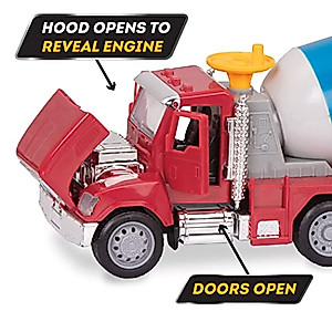 Driven by Battat – Toy Cement Truck For Kids – Construction Vehicle Toy – Lights & Sounds – Movable Parts – 3 Years + – Micro Cement Truck