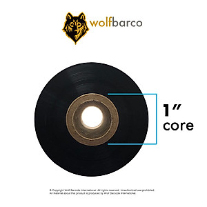 12 Rolls Wolfbarco 1.57" x 1476' (40mm x 450m) Black Premium Resin-Enhanced Wax Thermal Transfer Ribbon Compatible with Zebra,TEC, INTERMEC,Citizen,TSC,GODEX,ARGOX Printers
