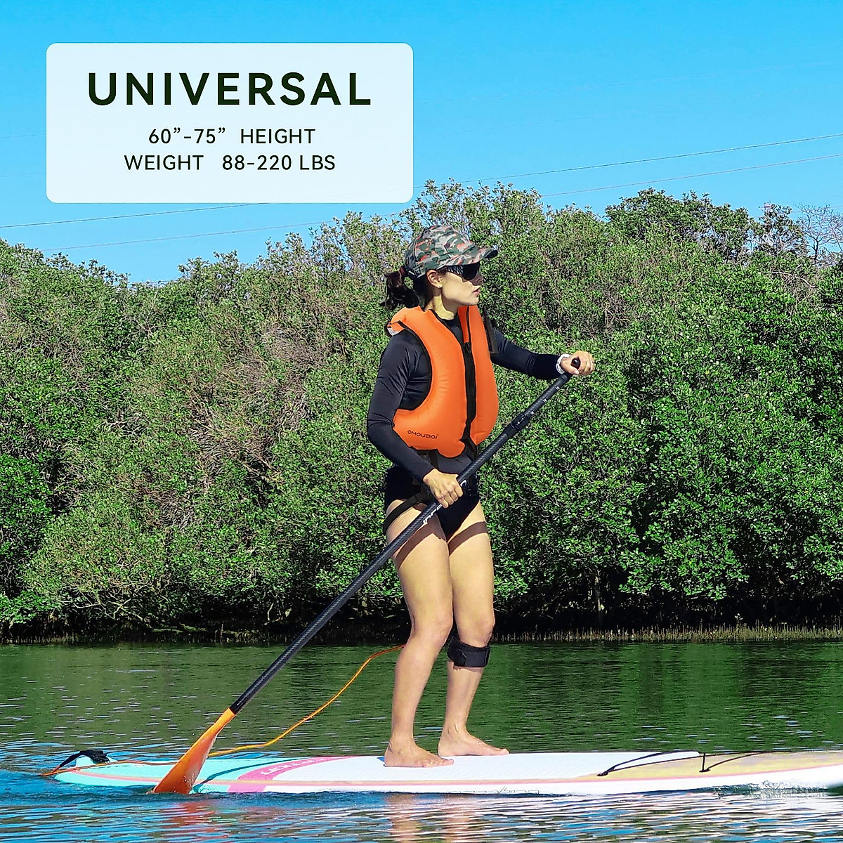 OMOUBOI Floatage Jackets Adult Lightweight Inflatable Snorkel Vest with Adjustable Leg Straps for Men Women Suitable for 90-220lbs for Outdoor Water Sports