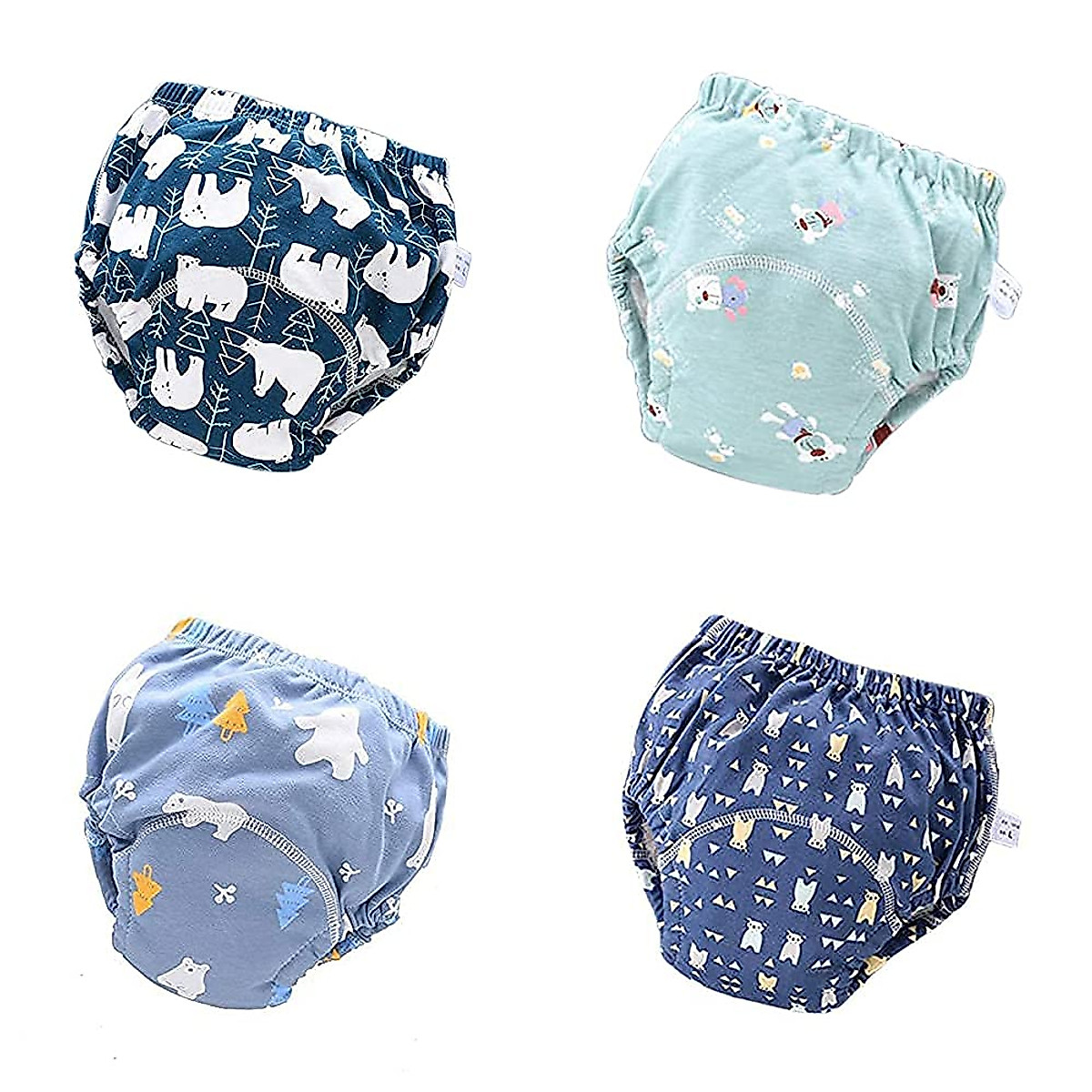 BIS New Baby Training Pants 6 Layers, Cotton Potty Training Pants, Training Underwear for Baby Boys and Girls Over 15 Months Old, Diapers Training Pants Toddler, Assorted Printed Cute Designs, Blue