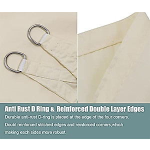 Insun 95% Sunscreen Anti UV Water Resistance Oxford Cloth Rectangle Sun Shade Sail Awning Shade for Outdoor Garden Patio Party White 6.5'x10'