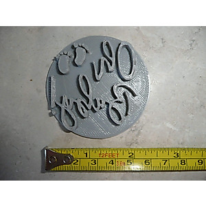 YNGLLC OH BABY WORDS WITH FEET SCRIPT FONT SHOWER GENDER REVEAL COOKIE STAMP EMBOSSER BAKING TOOL 3D PRINTED MADE IN USA PR4004 Gray