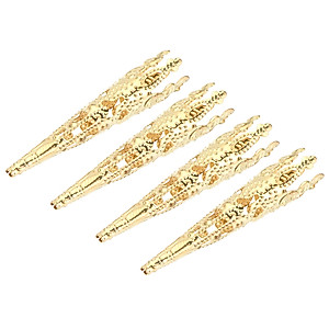 MECCANIXITY Corsage Decorative Holder, Alloy Lapel Pin Brooch Vase 42mm for Wedding Party Prom DIY Charms Dark Gold Tone Pack of 4