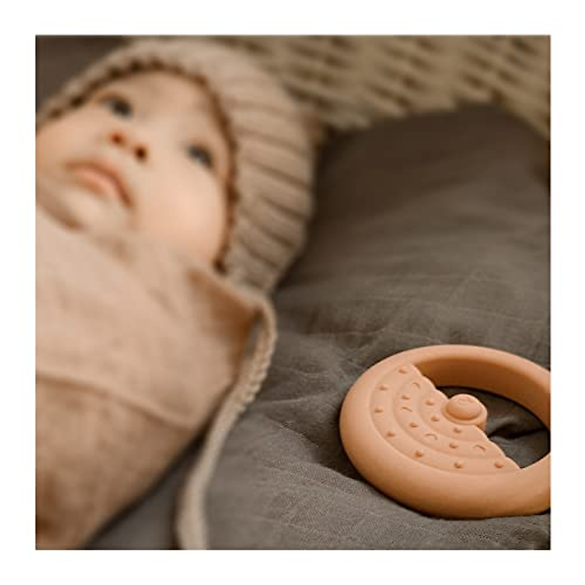 Moonkie Stacks of Circles Soft Teething Toy | Educational Learning Baby Toy | Stacking Ring Toys for Babies | 7 Piece Teethers Set