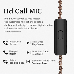 erjigo earphone, Customized comfort, GK-GS10Earbuds, 4BA+1DD Configuration, noise-canceling headphone, HIFI Sports&fitness headphones (Black with microphone)